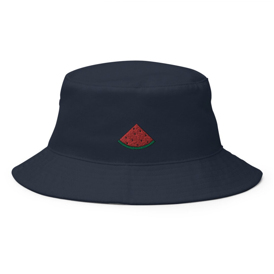 Embroidered Watermelon Bucket Hat: Unisex Cotton Summer Sun Hat - Etsy