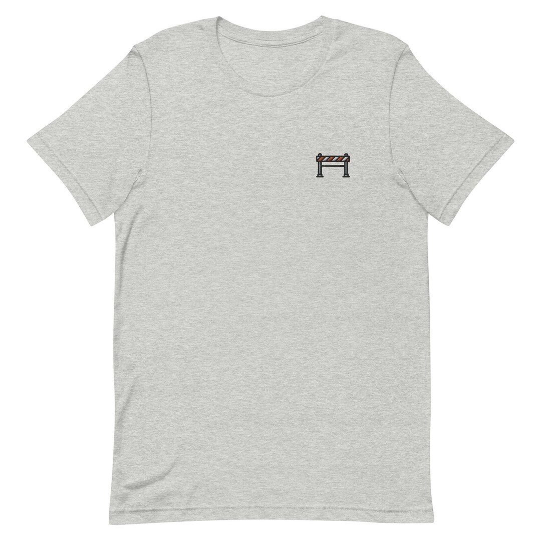 Embroidered Traffic Barrier T-shirt: Unisex Cotton Tee - Etsy