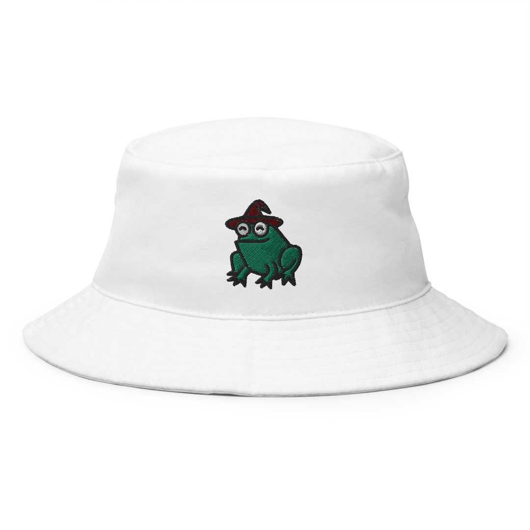 Embroidered Wizard Frog Bucket Hat: Unisex Cotton Sun Hat - Etsy