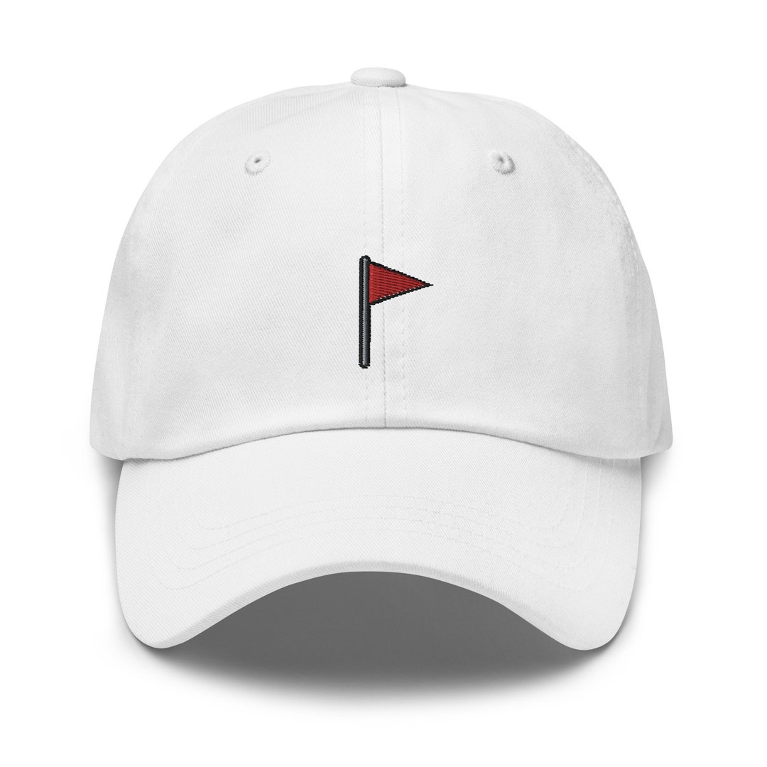 Red Flag Emoji Embroidered Dad Hat: Unisex Cotton Twill Cap - Etsy