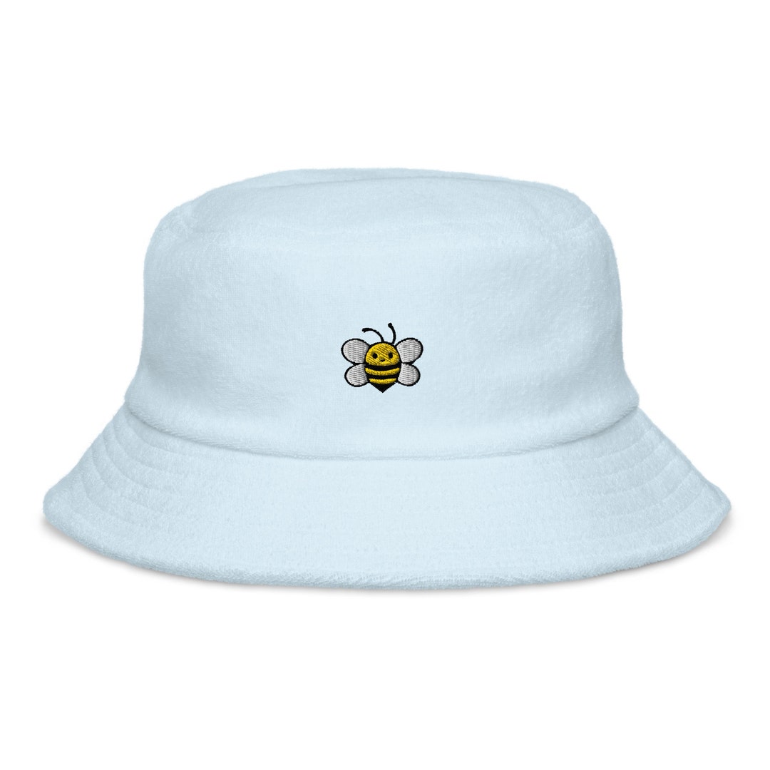 Bee Bucket Hat, Unstructured Terry Cloth Bucket Hat, Bee Lover Gift ...
