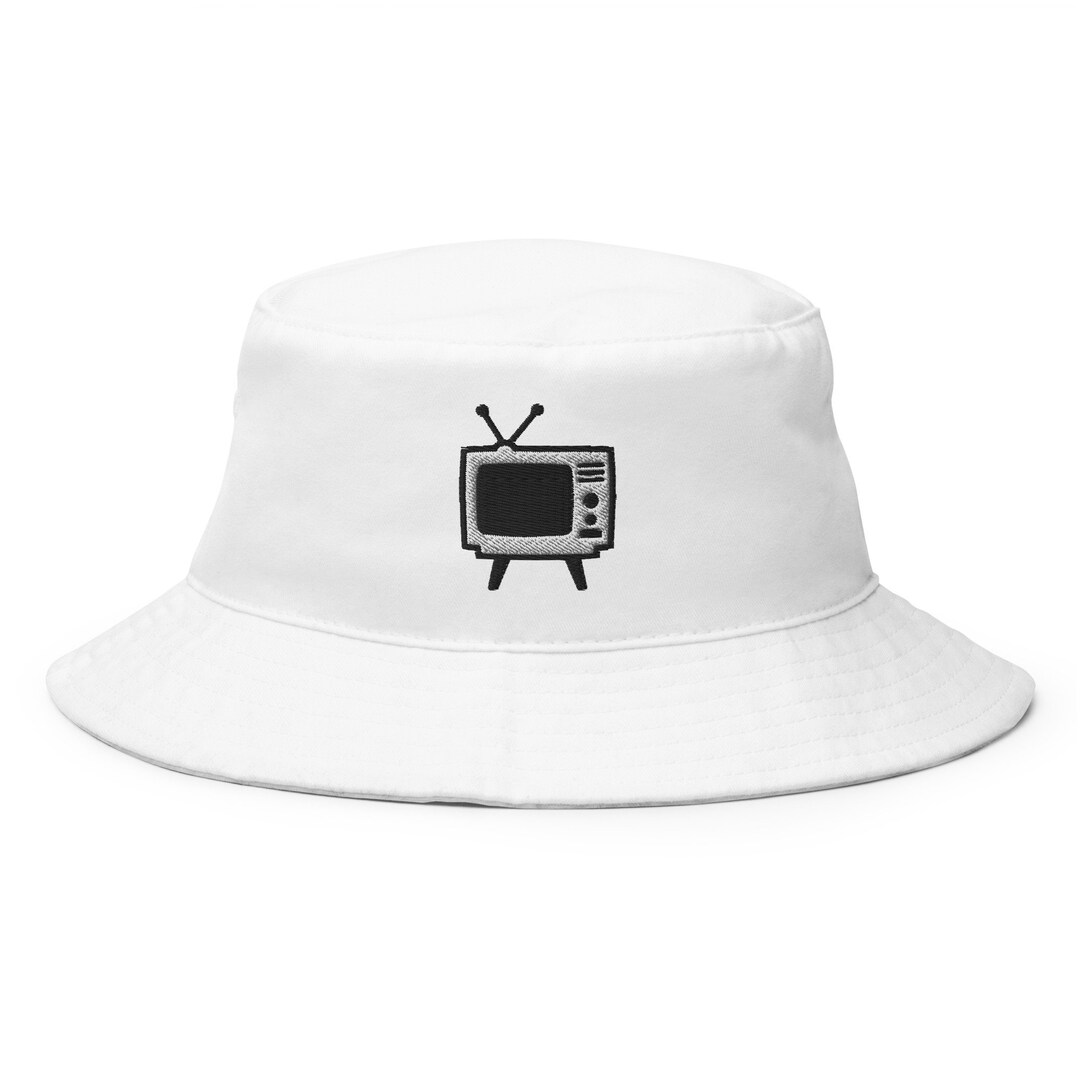 Embroidered TV Bucket Hat: Handmade Cotton Unisex Sun Hat - Etsy