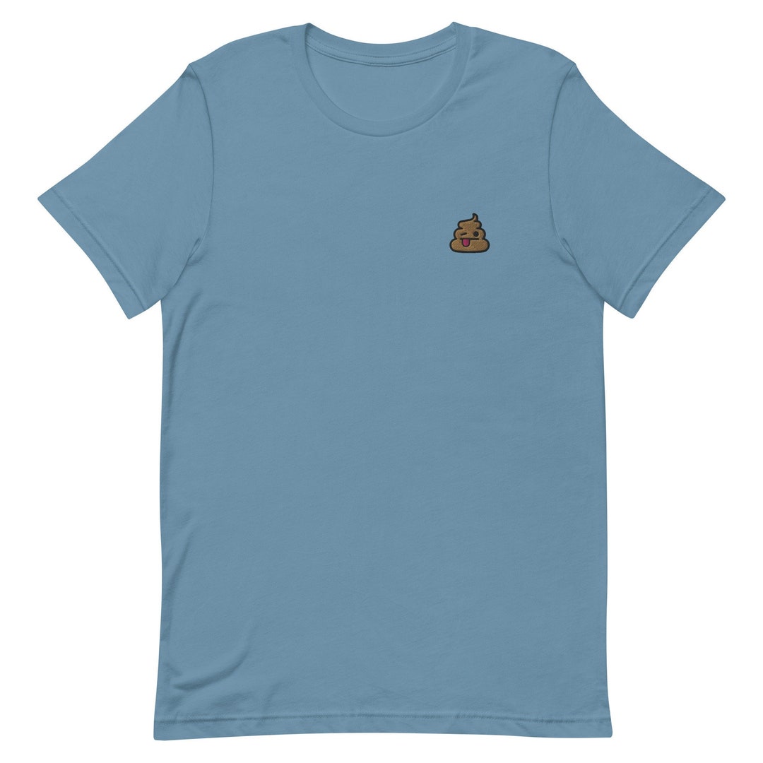 Embroidered Poop Emoji T-shirt: Unisex Short Sleeve Cotton Tee - Etsy