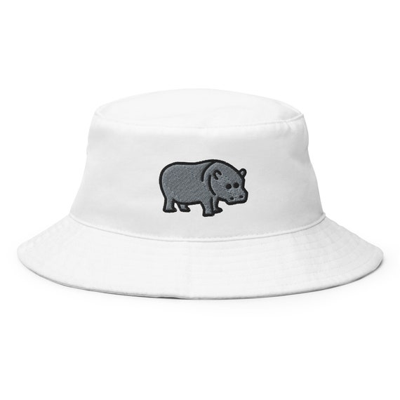 Hippo Bucket Hat Embroidered Bucket Hat Handmade Unisex | Etsy
