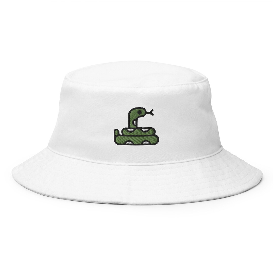 Snake Bucket Hat, Embroidered Bucket Hat, Handmade Unisex Adult Cotton ...