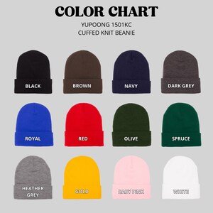 Statue of Liberty Crown Embroidered Beanie, Handmade Cuffed Knit Unisex ...