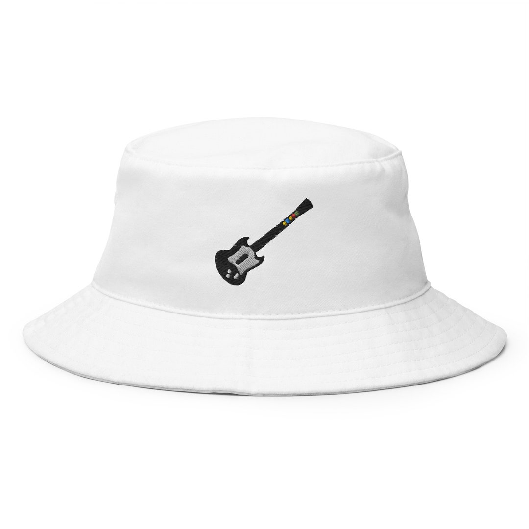 Embroidered Video Game Guitar Bucket Hat: Unisex Cotton Sun Hat - Etsy