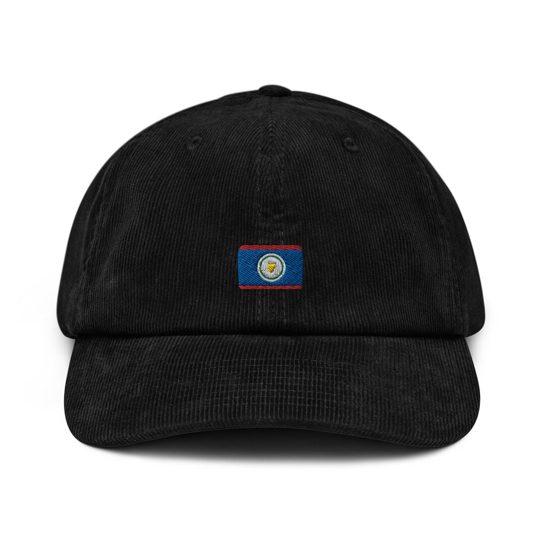 Embroidered Belize Flag Corduroy Hat - Etsy