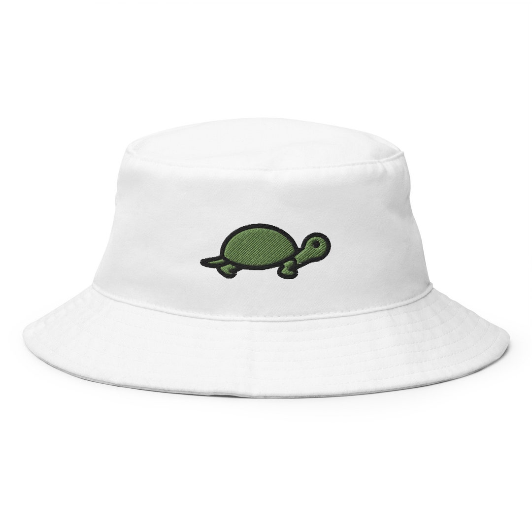 Turtle Bucket Hat, Embroidered Bucket Hat, Handmade Unisex Adult Cotton ...