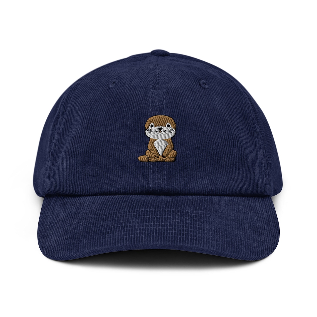 Embroidered Sea Otter Corduroy Hat - Handmade Dad Cap - Etsy