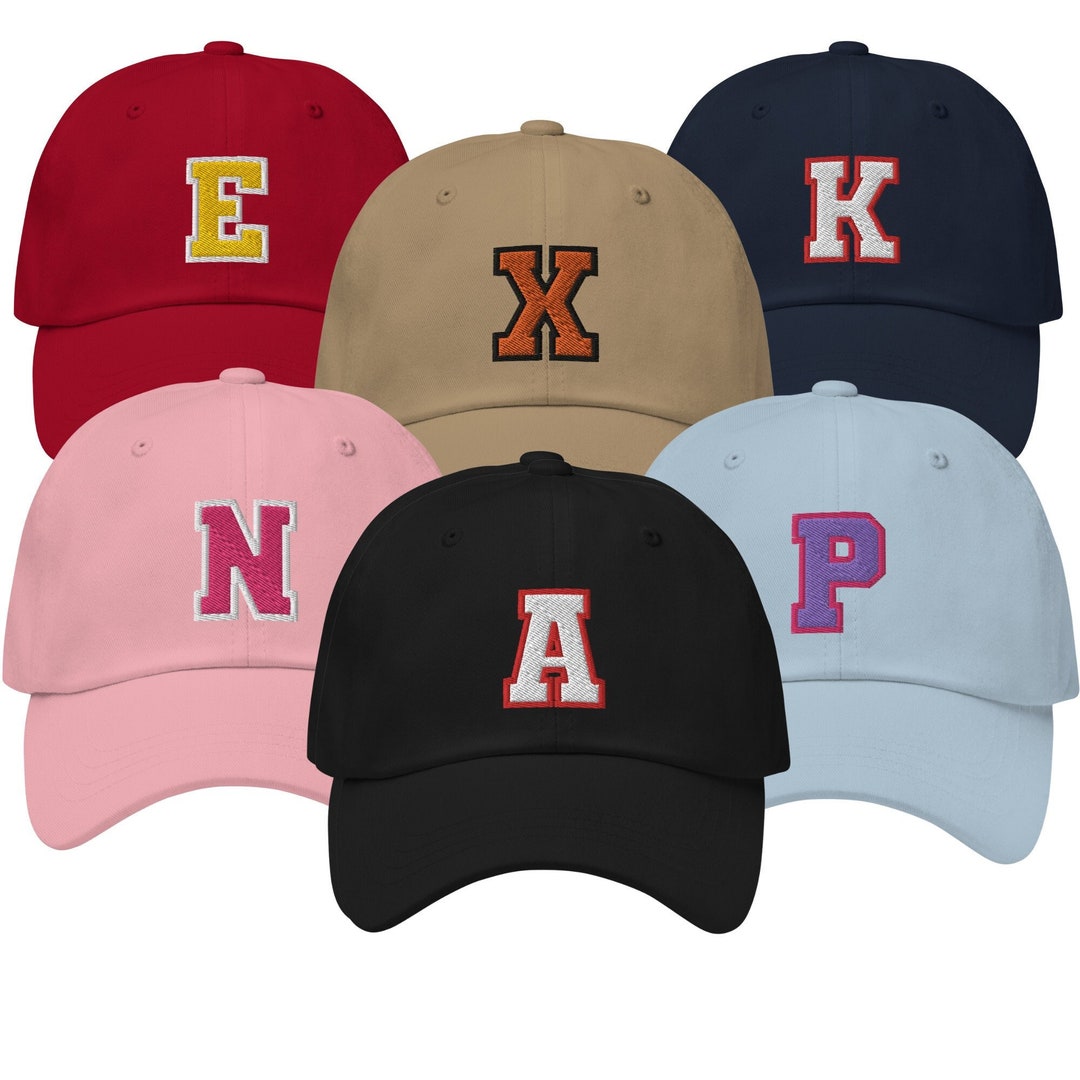 Personalized Varsity Letter Dad Hat, Custom Varsity Monogram Initials ...