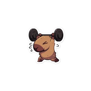 Gym Bro Capybara Decal, Waterproof Capybara Sticker, Deadlift Capybara ...