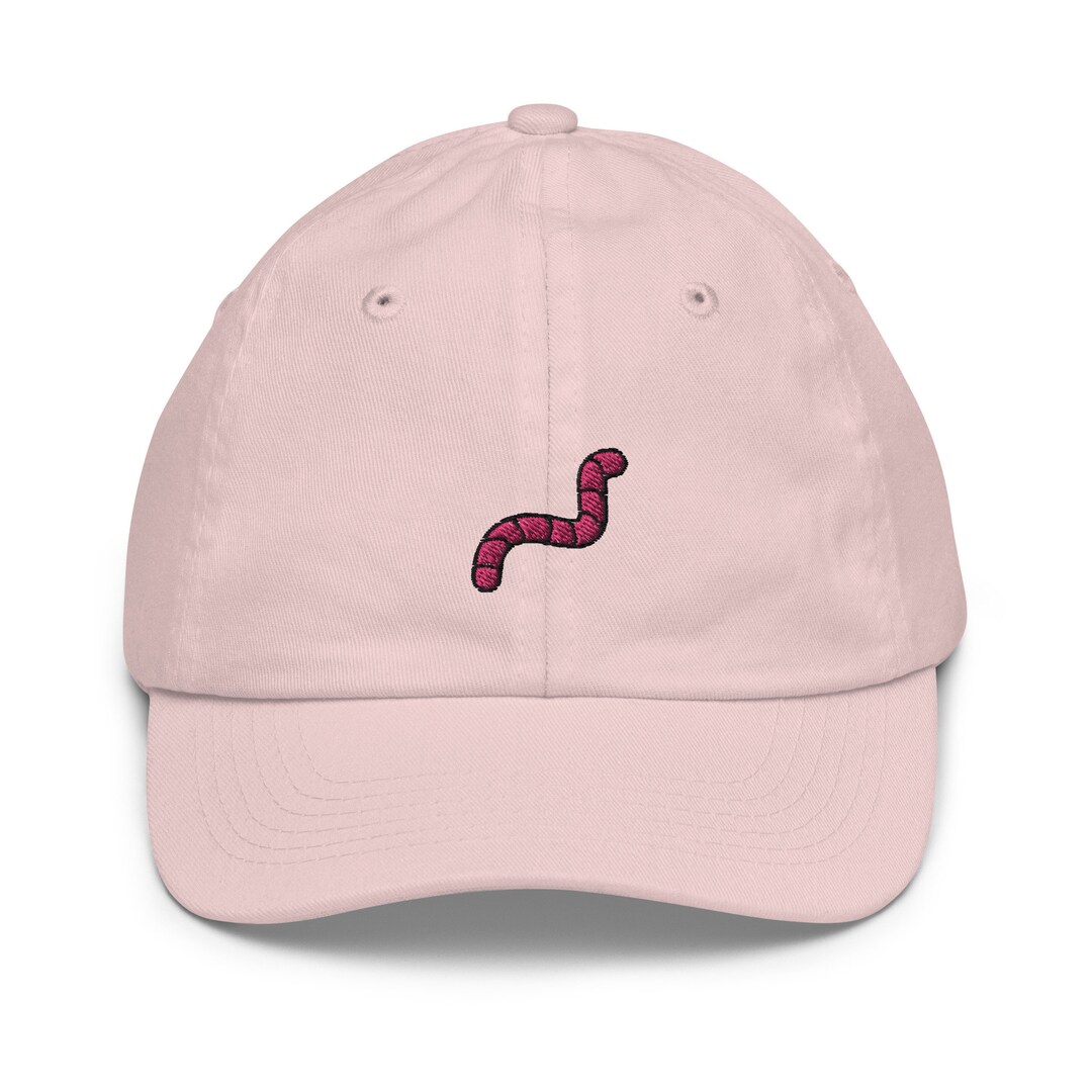 Worm Youth Baseball Cap, Handmade Kids Hat, Embroidered Childrens Hat ...