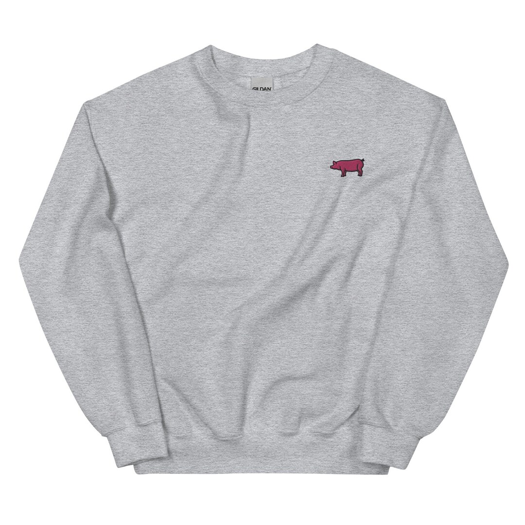 Farm Pig Hog Embroidered Sweatshirt Gift, Cute Unisex Crewneck Sweater ...