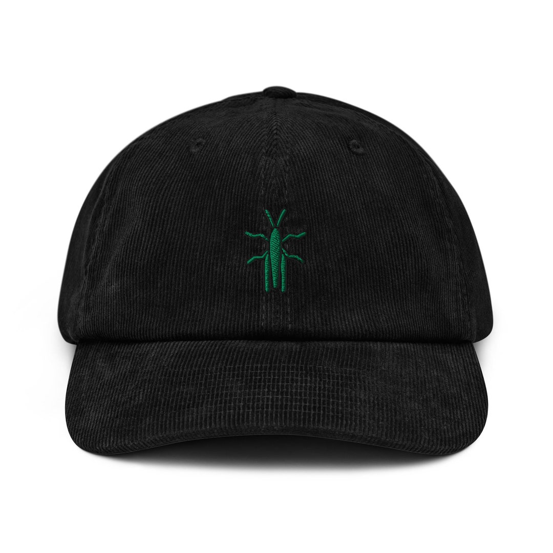 Grasshopper Corduroy Hat, Handmade Embroidered Corduroy Dad Cap ...