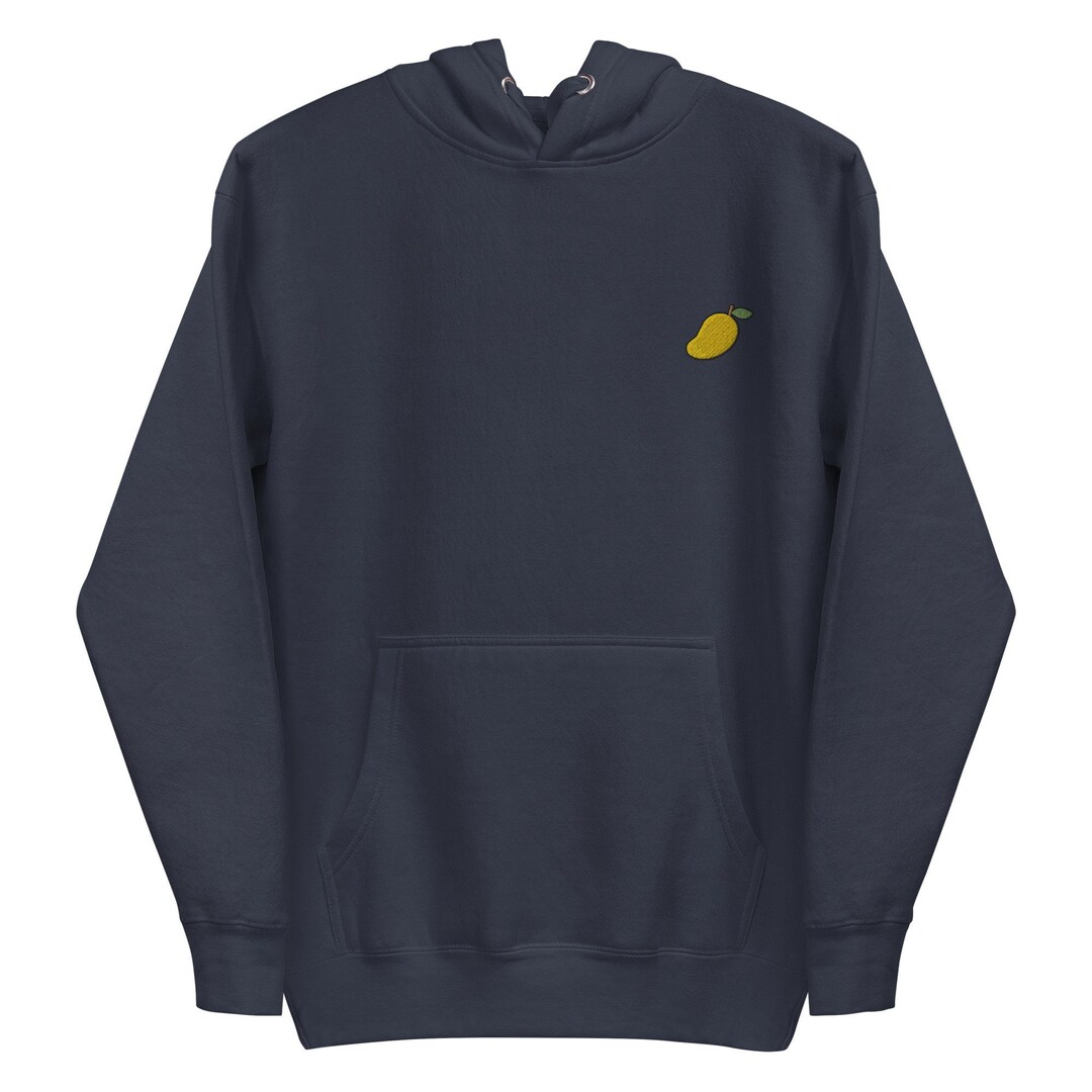 Embroidered Mango Hoodie: Unisex Cotton Pullover Sweatshirt - Etsy
