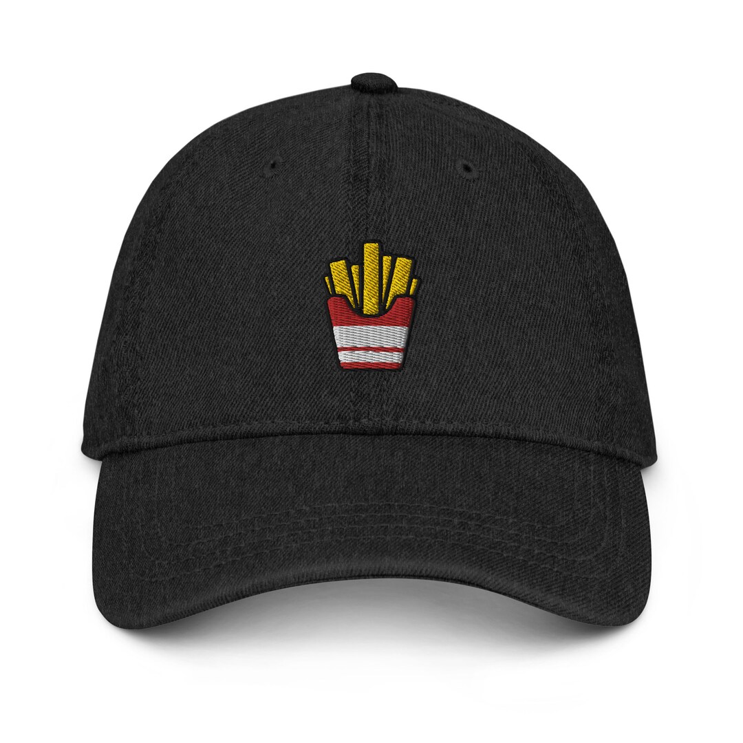 Embroidered Fries Denim Hat, Foodie Gift - Etsy