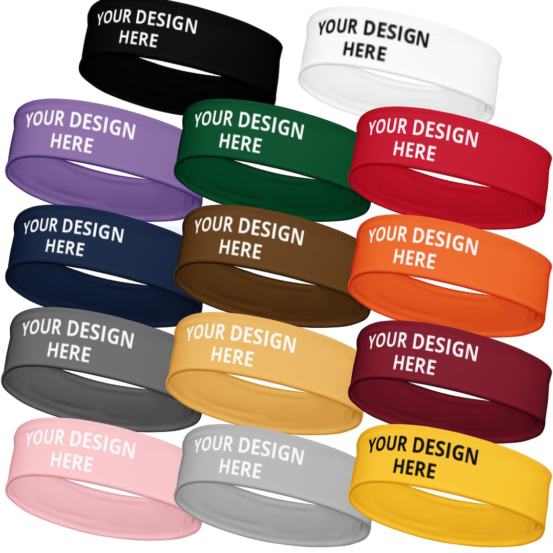 Personalized Headband, All Over Print Headband With Your Text or Logo ...