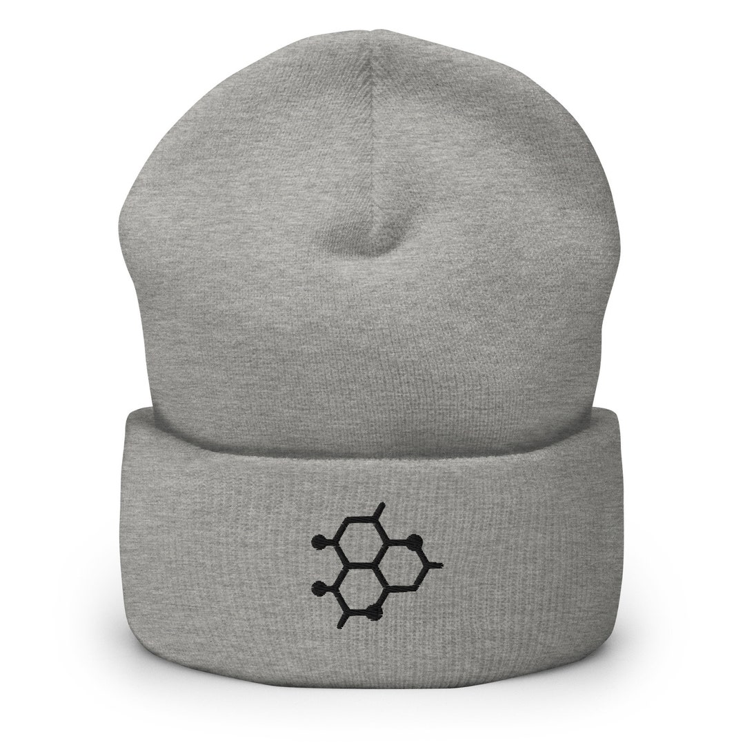 Organic Chemistry Molecule Embroidered Knit Beanie: Unisex Winter Hat ...