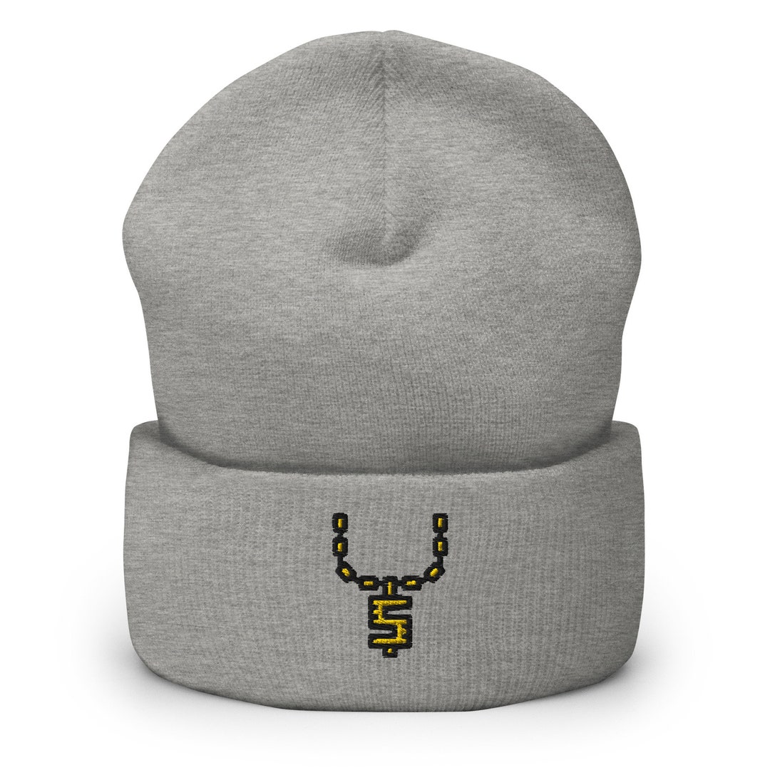 Embroidered Dollar Sign Beanie: Cuffed Knit Acrylic Winter Hat - Etsy