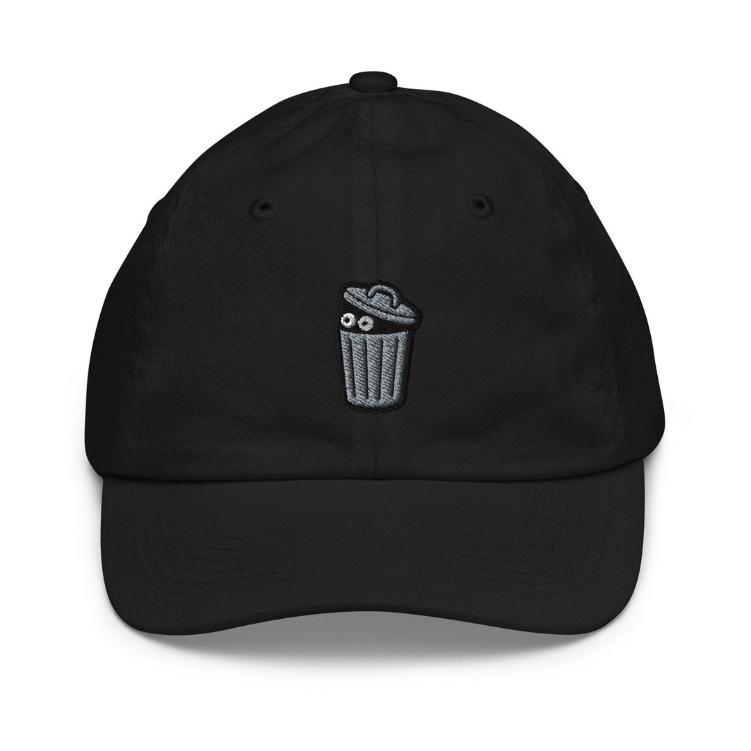 Trash Can Monster Embroidered Youth Baseball Cap: Handmade Kids Hat - Etsy