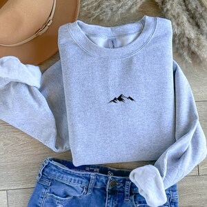Embroidered Mountain Range Sweatshirt: Nature Lover Crewneck - Etsy