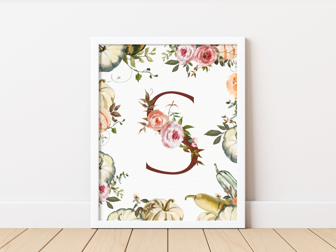 Letter S Printable Wall Art Personalized Gift for Sophia Sofia Scarlett ...