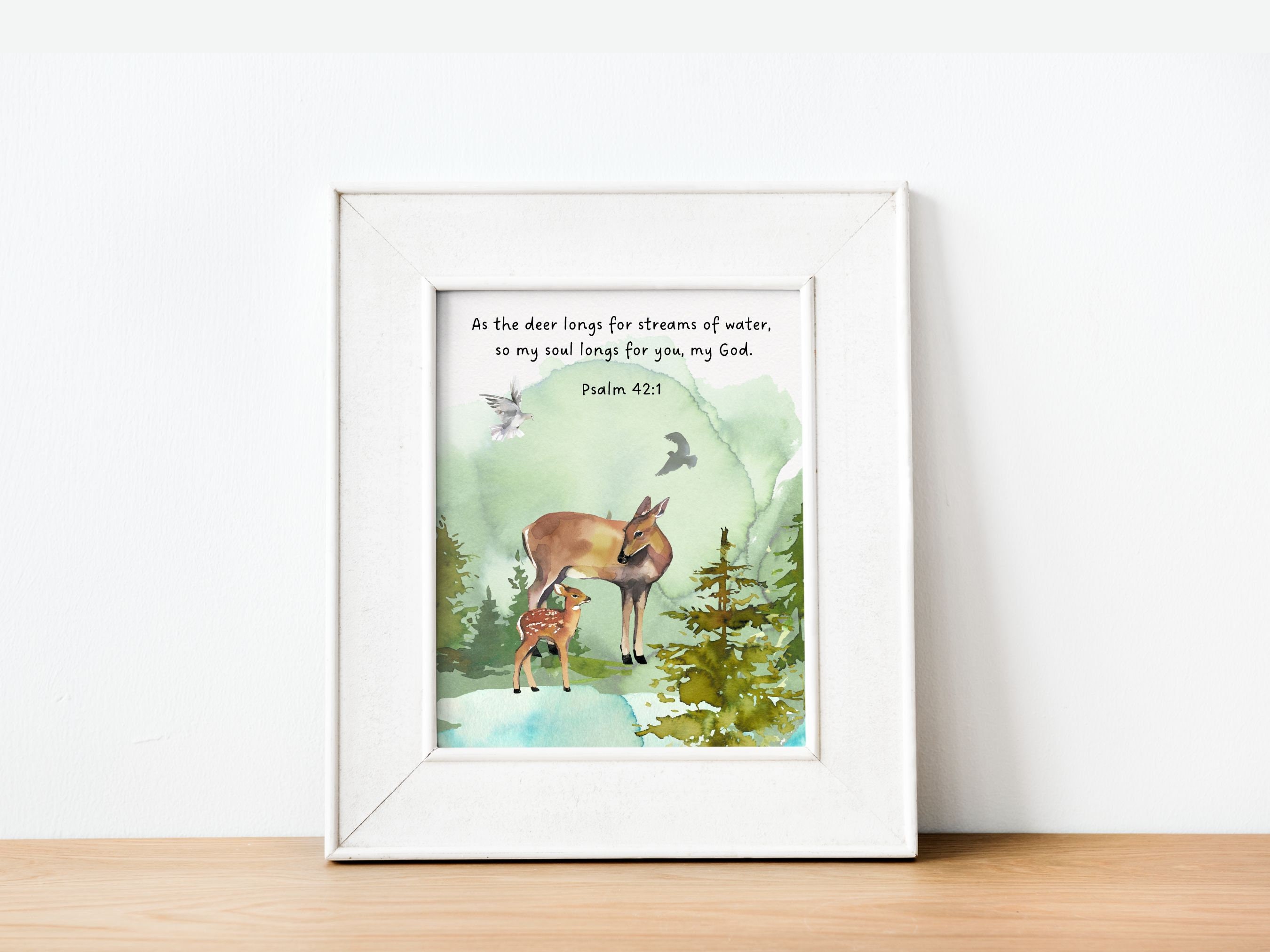 Psalm 42 Printable Wall Art Bible Verse Gospel Verse Print as the Deer ...