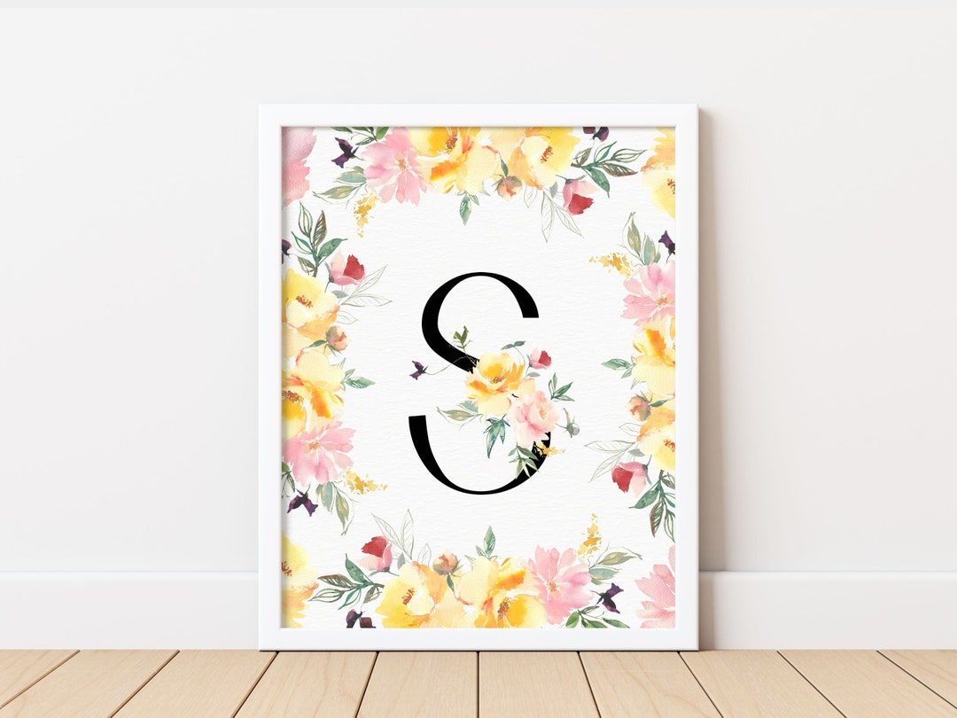 Letter S Printable Wall Art Personalized Gift for Sophia Sofia Scarlett ...