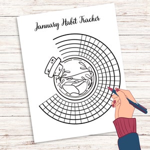 Circle Habit Tracker Printable PDF - Etsy