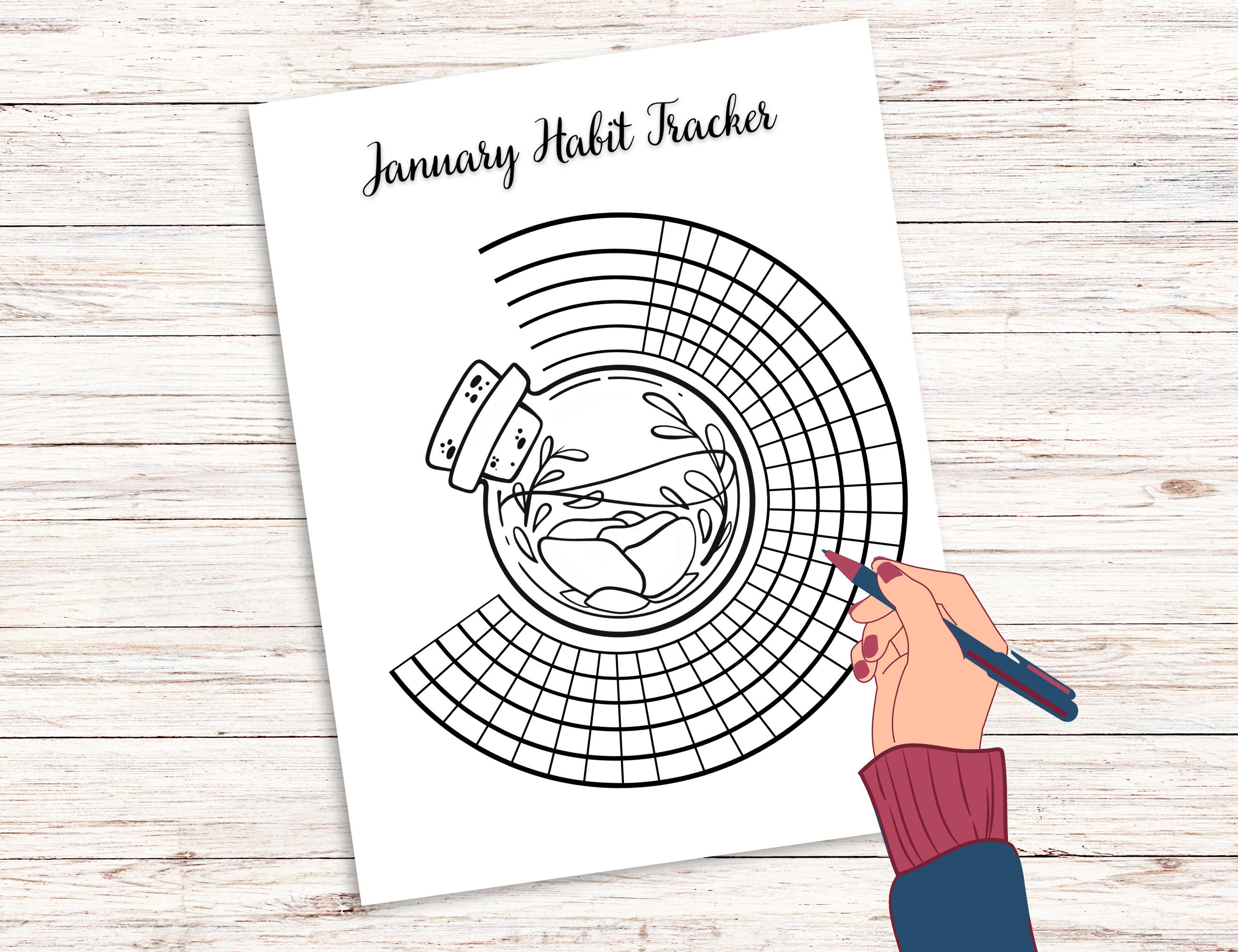 Circle Habit Tracker Printable PDF - Etsy