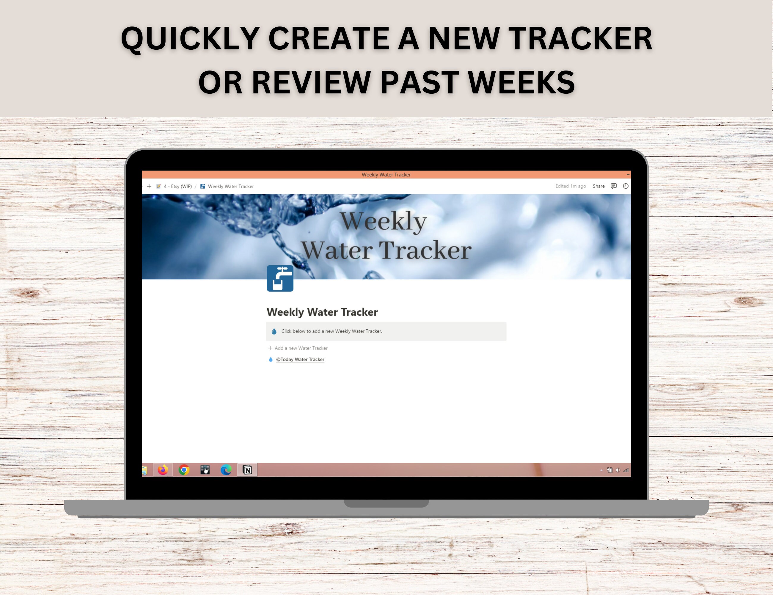 Weekly Water Tracker Template for Notion - Etsy