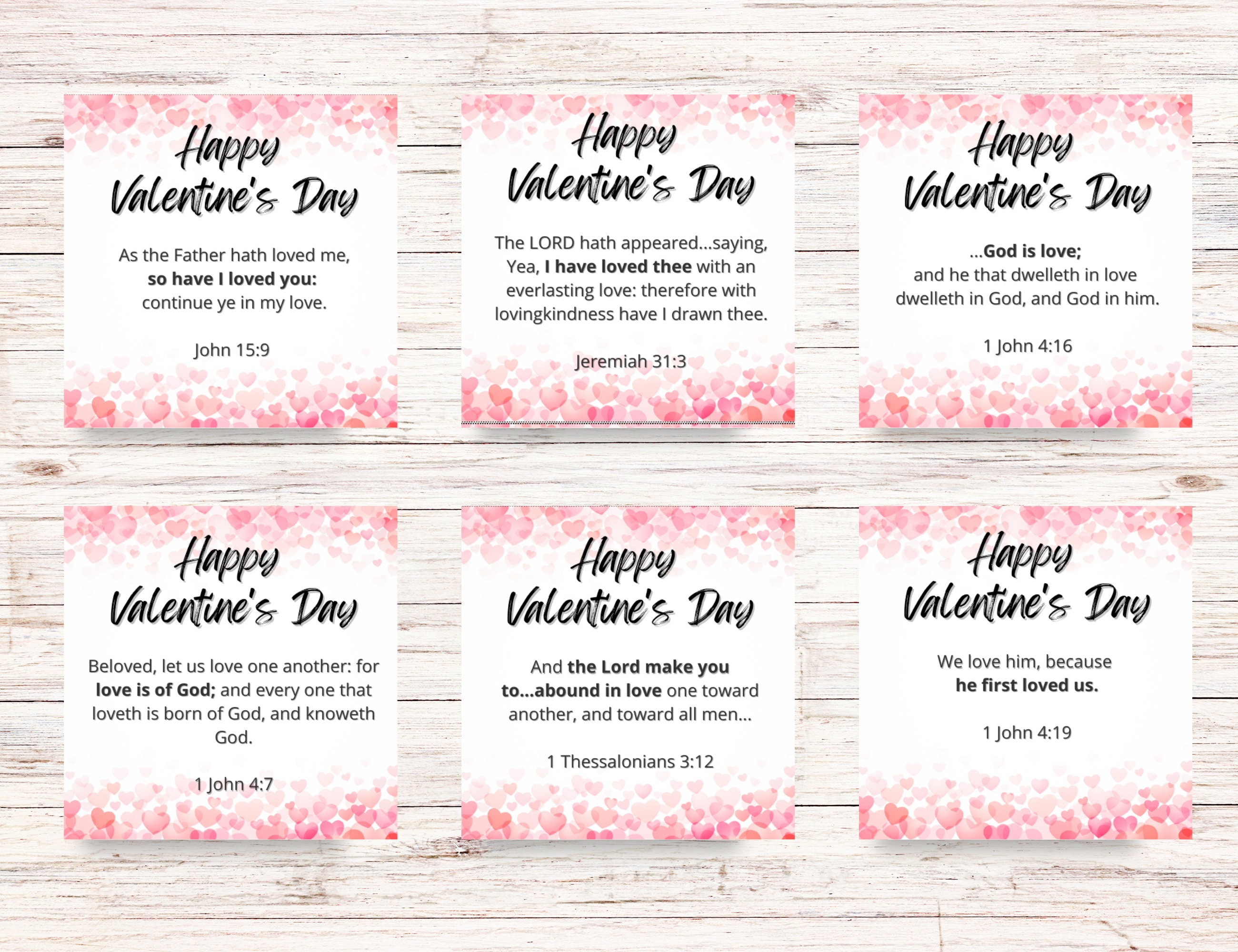 Scripture Valentines Cards Printable PDF - Etsy