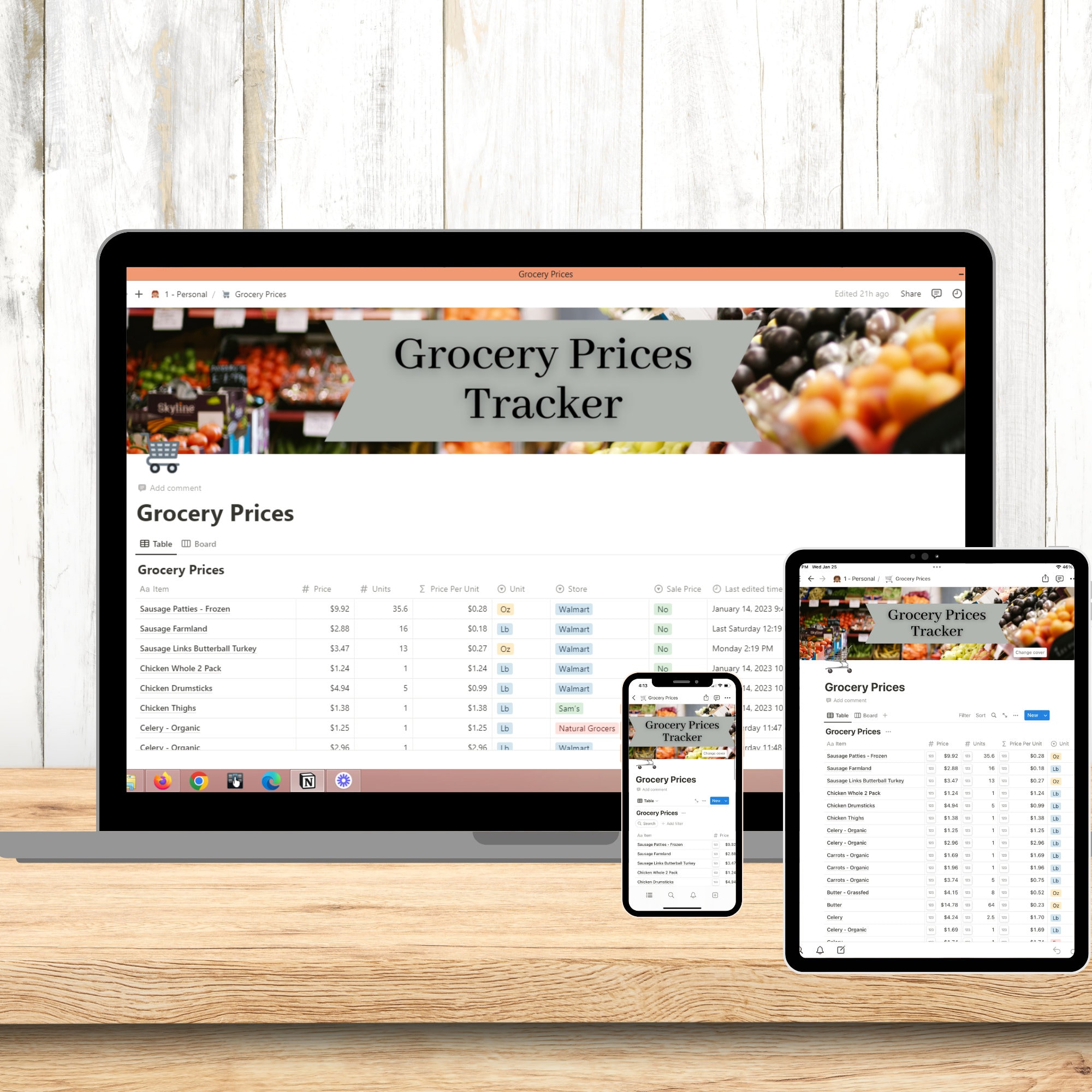 Grocery Prices Tracker Template for Notion - Etsy