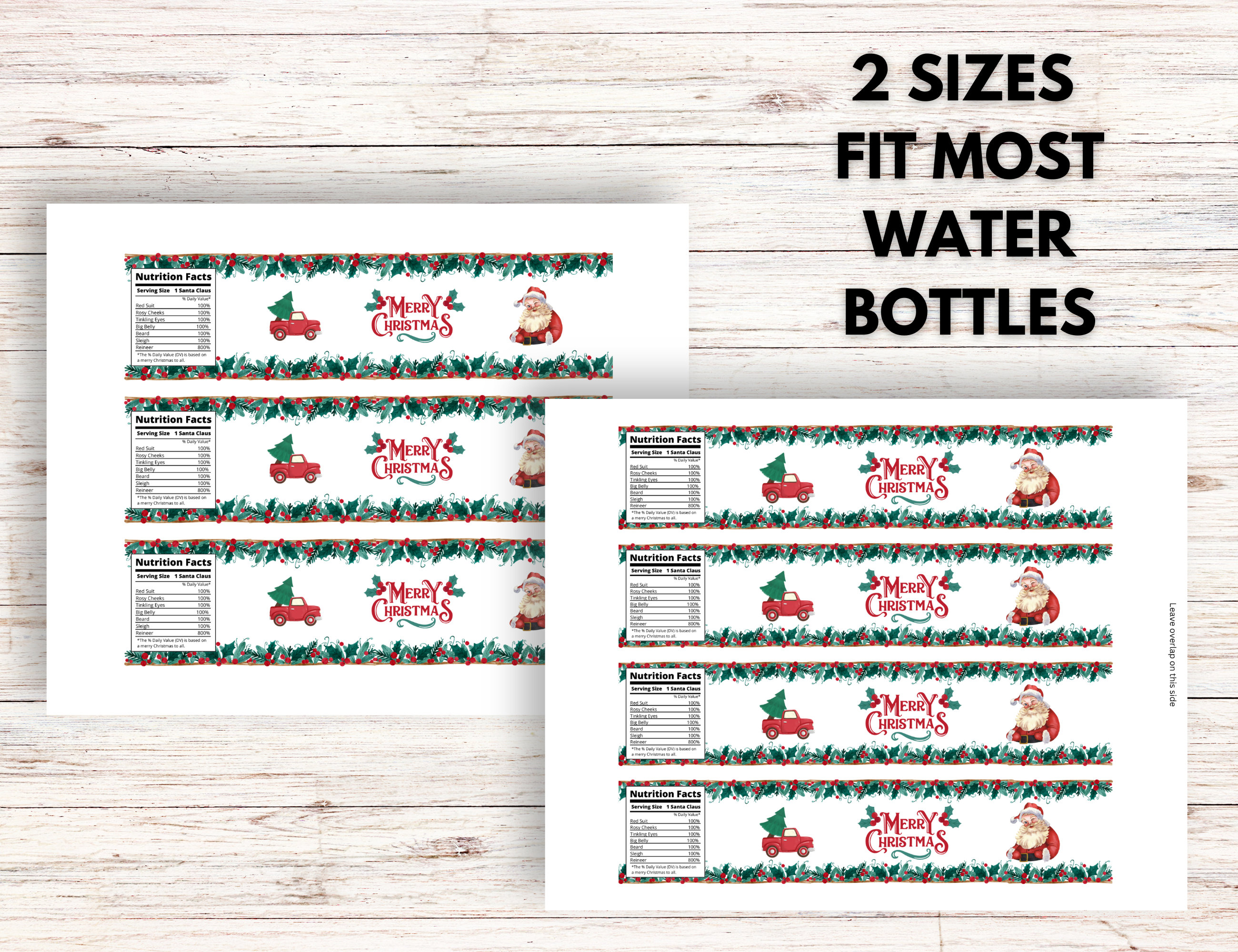Christmas Water Bottle Labels Printable PDF - Etsy