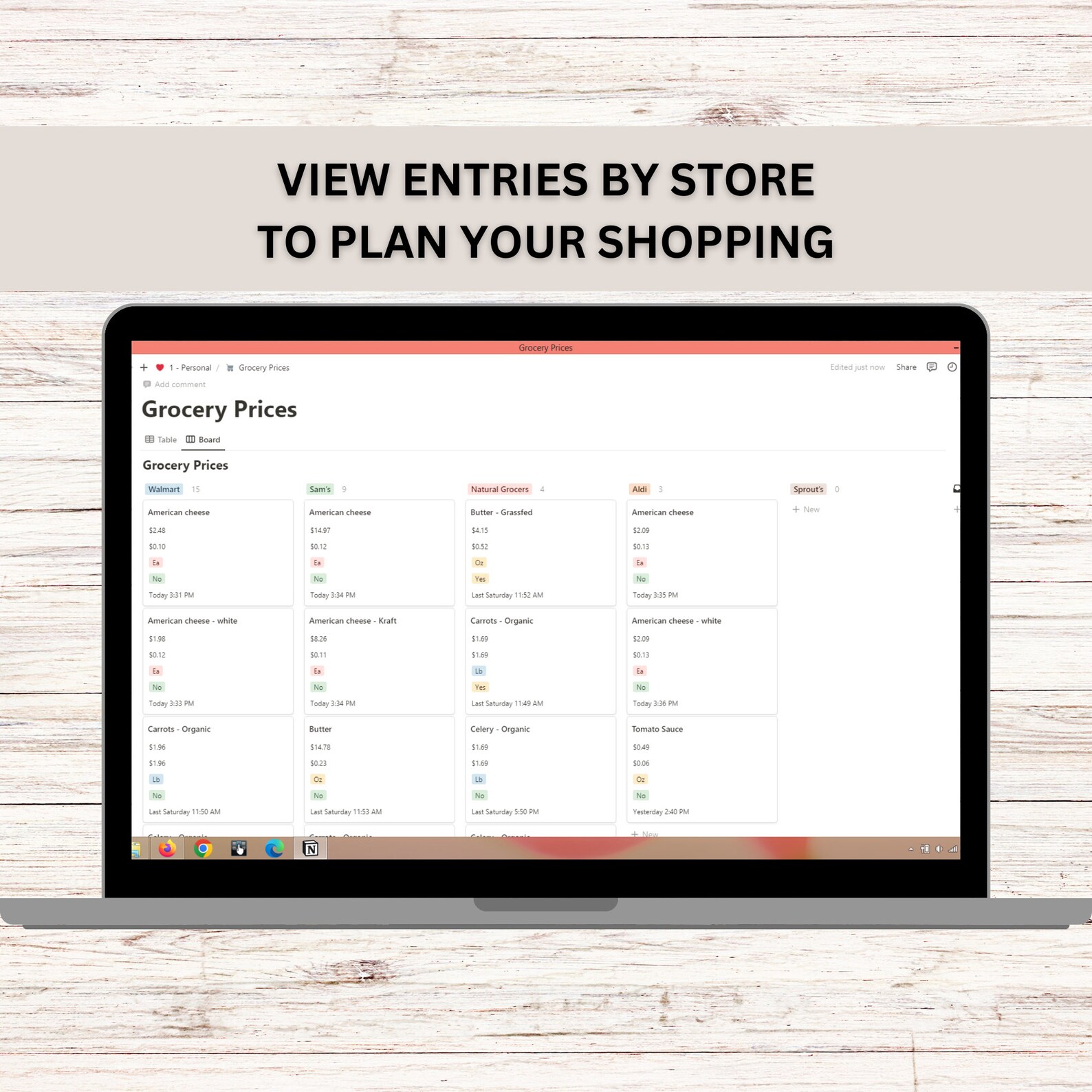 Grocery Prices Tracker Template for Notion - Etsy