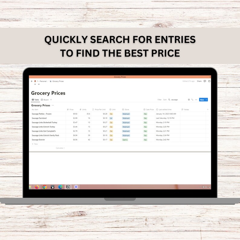 Grocery Prices Tracker Template for Notion - Etsy