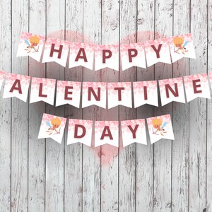 Happy Valentine's Day Bunting Banner Printable PDF - Etsy