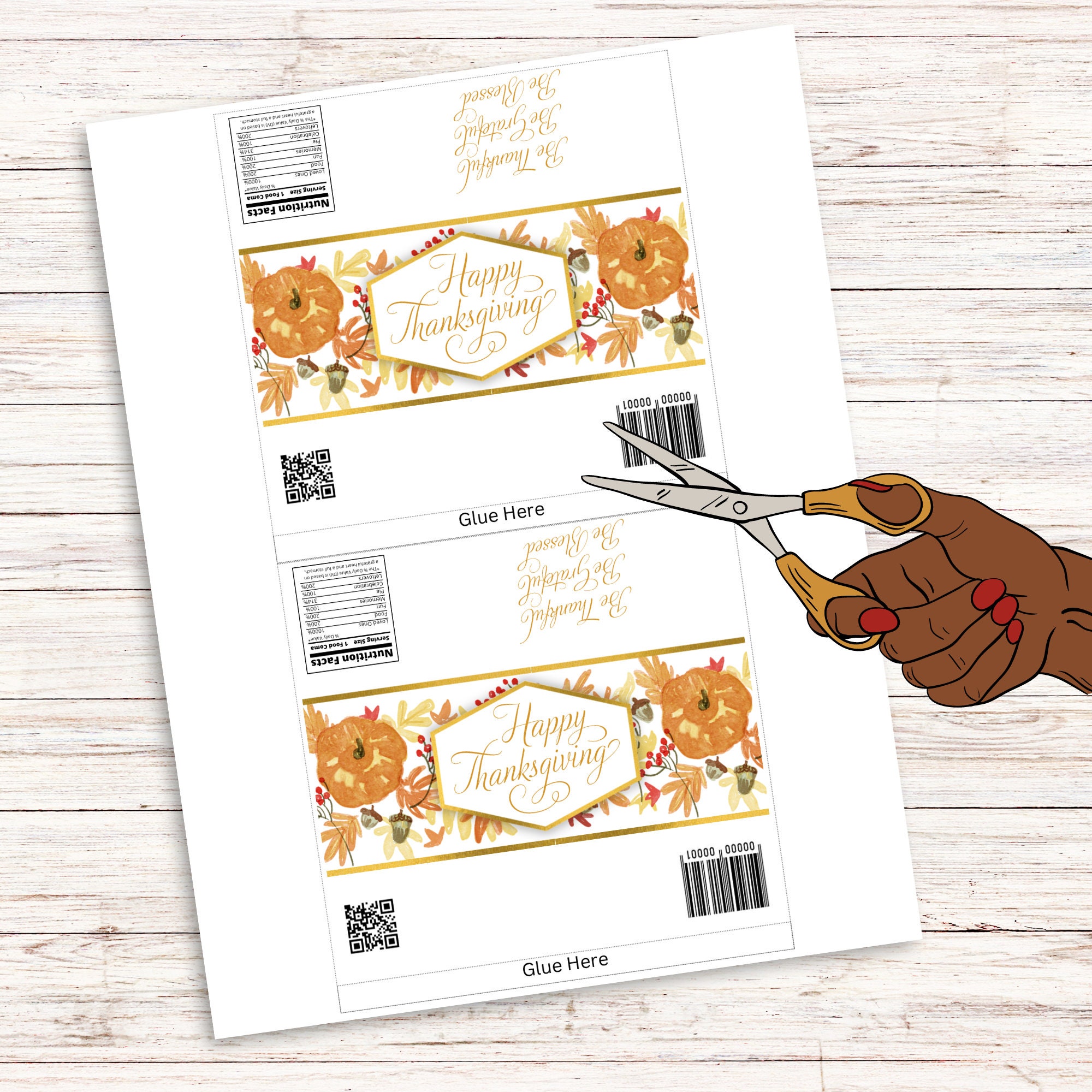 Thanksgiving Candy Bar Wrapper Printable, Instant Download, Friends ...