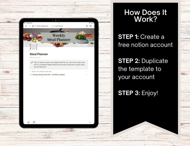 Meal Planner Template for Notion - Etsy