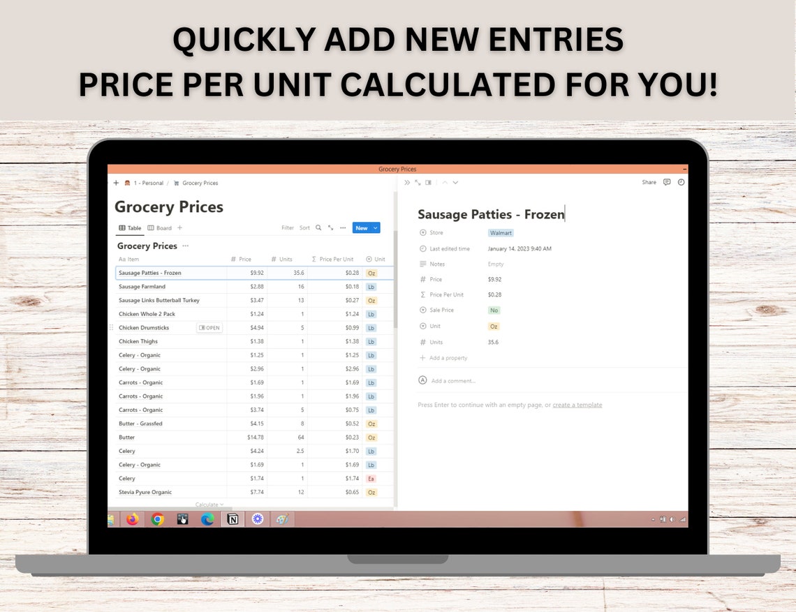 Grocery Prices Tracker Template for Notion - Etsy