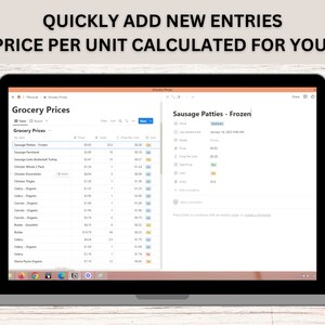 Grocery Prices Tracker Template for Notion - Etsy