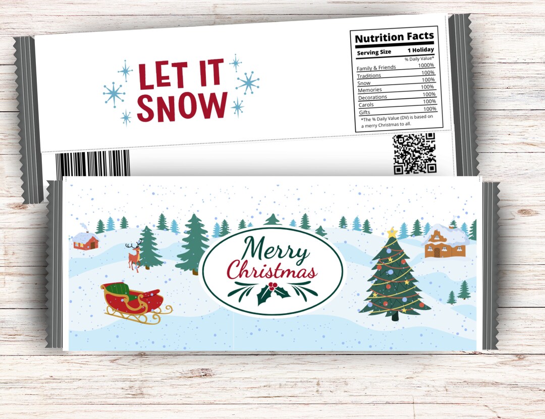 Christmas Candy Bar Wrapper Printable PDF - Etsy