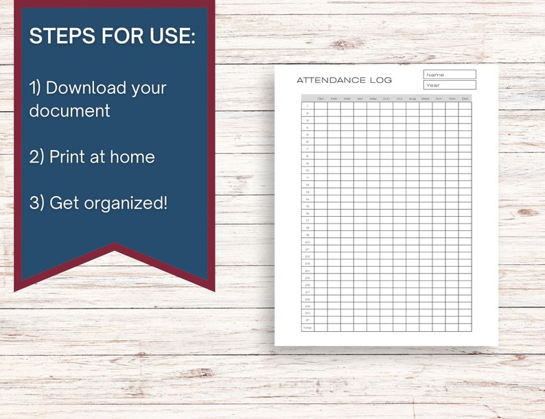 Homeschool Attendance Log Printable PDF - Etsy