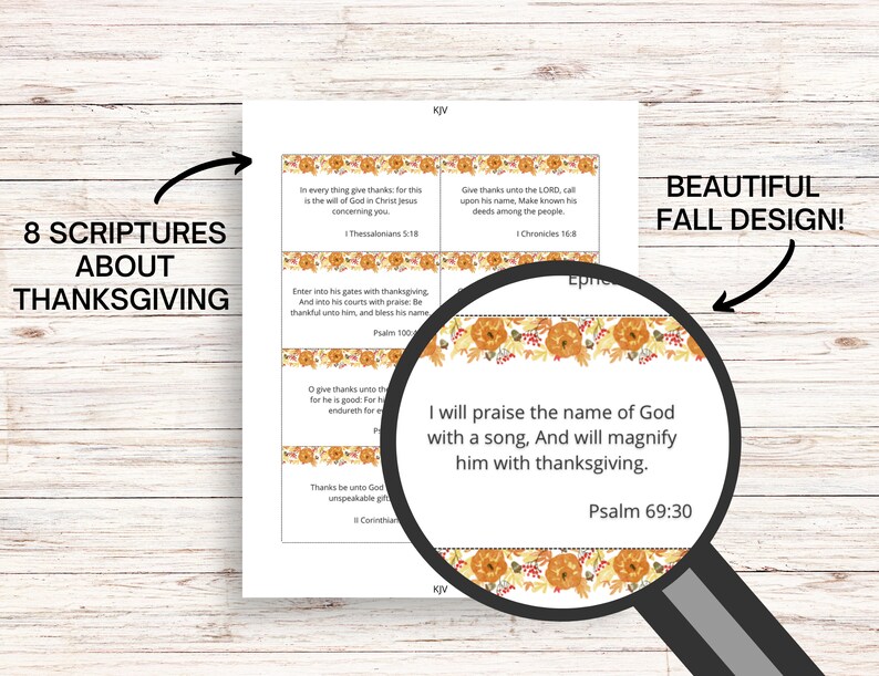 Mini Scripture Cards Printable PDF Thanksgiving Theme - Etsy