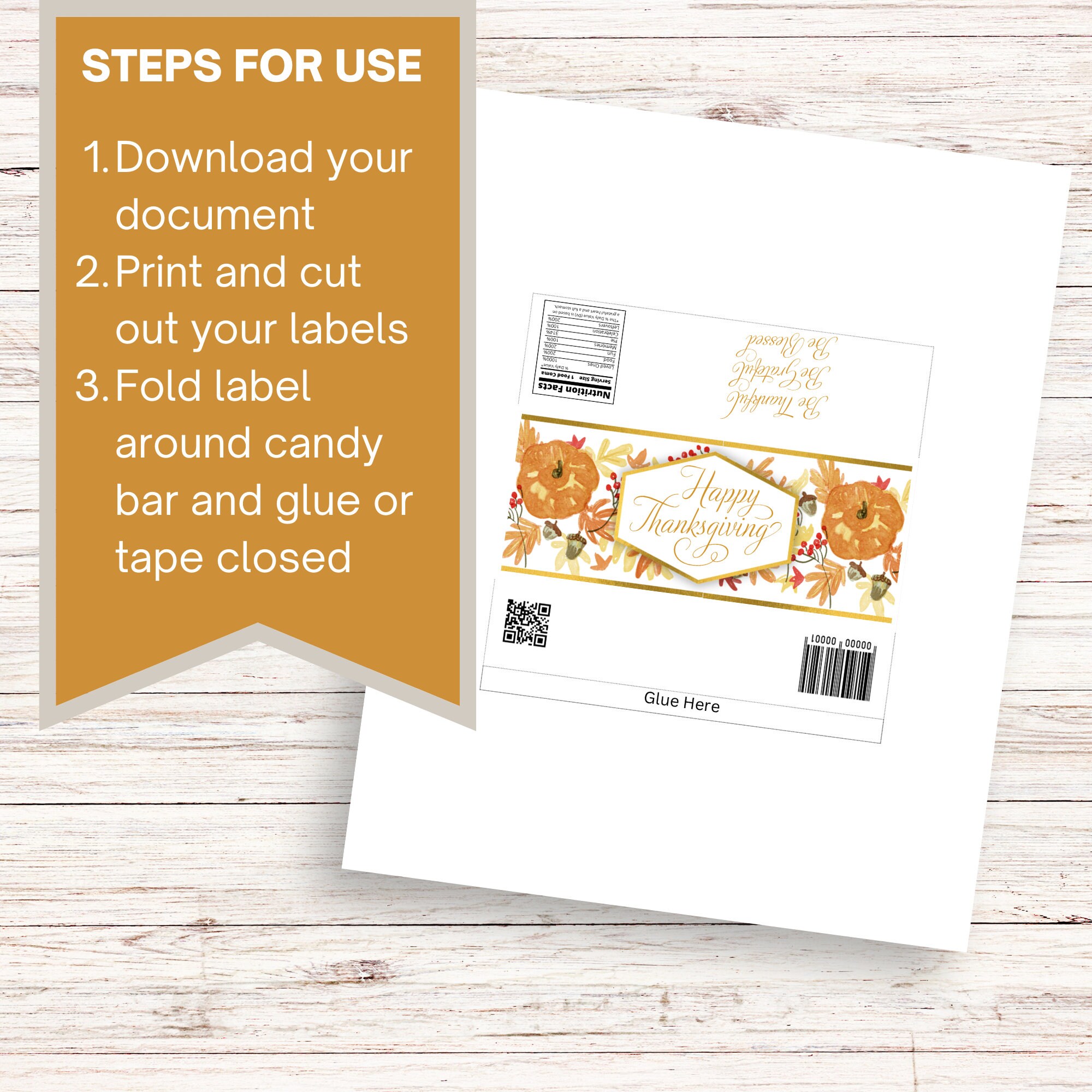 Thanksgiving Candy Bar Wrapper Printable, Instant Download, Friends ...