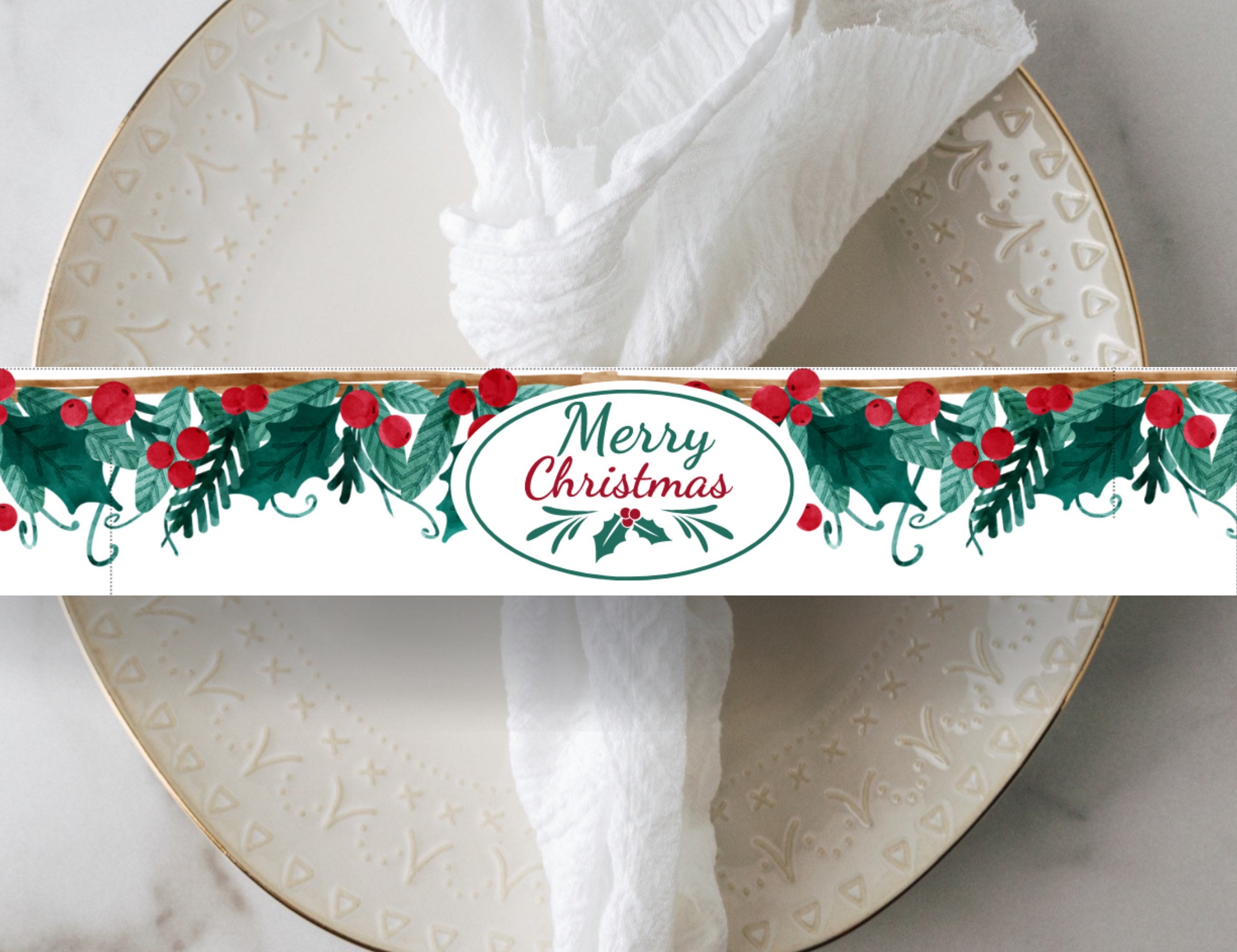 Christmas Napkin Ring Printable PDF - Etsy