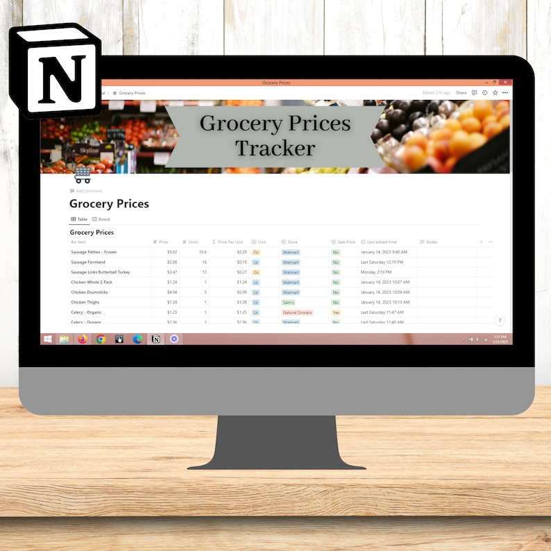 Grocery Prices Tracker Template for Notion - Etsy