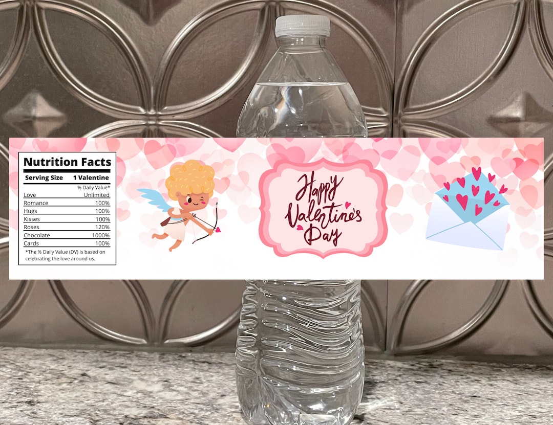Valentines Day Water Bottle Labels Printable PDF - Etsy