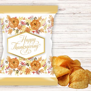 Thanksgiving Chip Bag Printable, Instant Download, Fall, Autumn ...